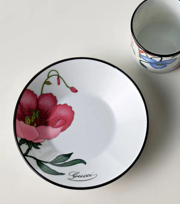 Gucci Flora Set Of 2 Espresso Cups And Saucers