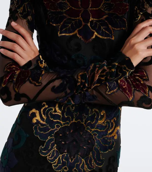 Etro Embroidered Velvet Gown