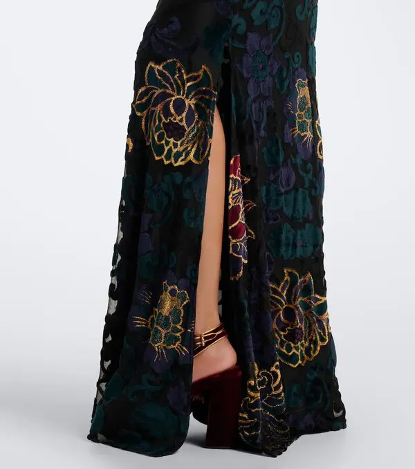 Etro Embroidered Velvet Gown