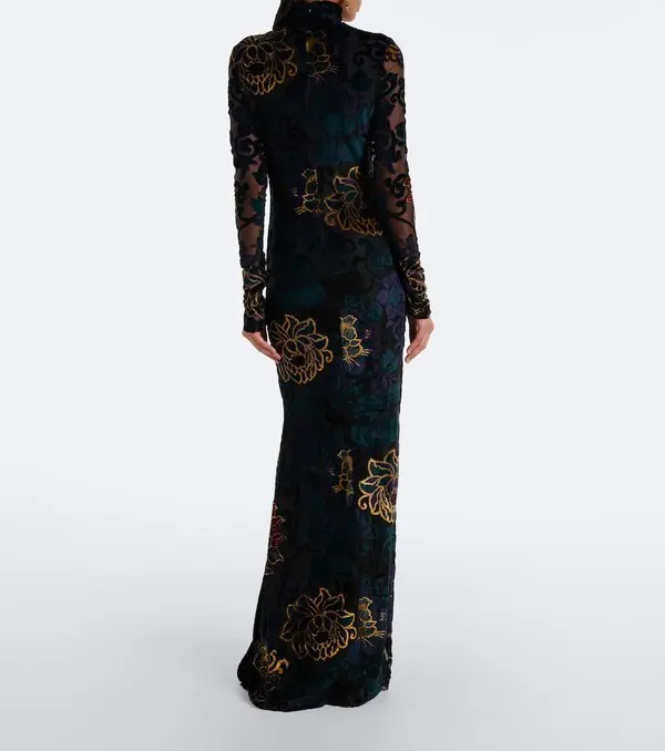 Etro Embroidered Velvet Gown