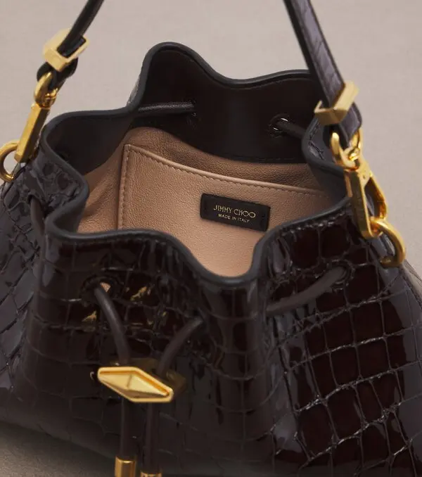 JIMMY CHOO Cinch Small Patent Leather Top-handle Bag