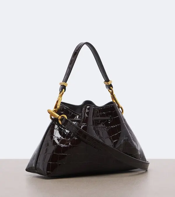 JIMMY CHOO Cinch Small Patent Leather Top-handle Bag