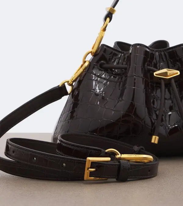 JIMMY CHOO Cinch Small Patent Leather Top-handle Bag