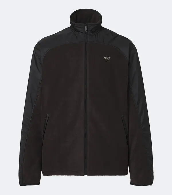 Prada Re-nylon And Fleece Track Jacket - Green