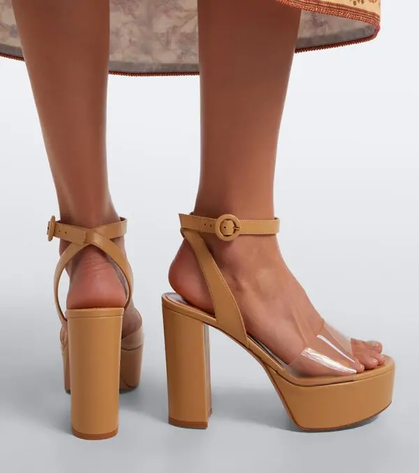 GIANVITO ROSSI Leather And Pvc Platform Sandals