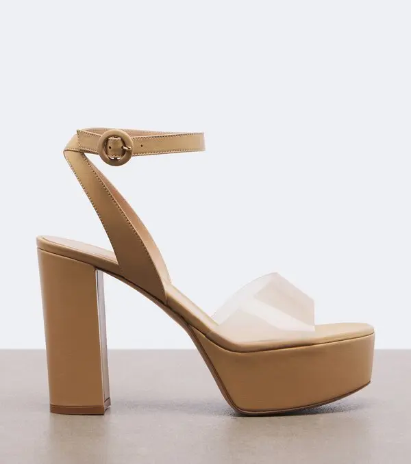 GIANVITO ROSSI Leather And Pvc Platform Sandals