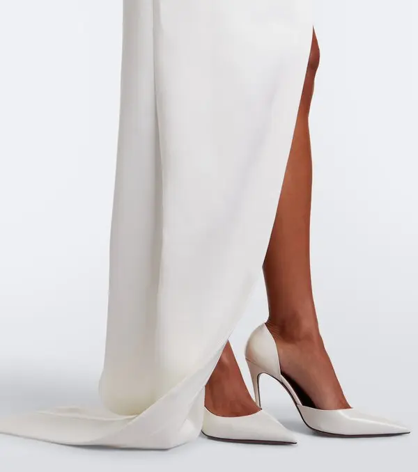 David Koma Beaded Fringed Strapless Bustier Gown