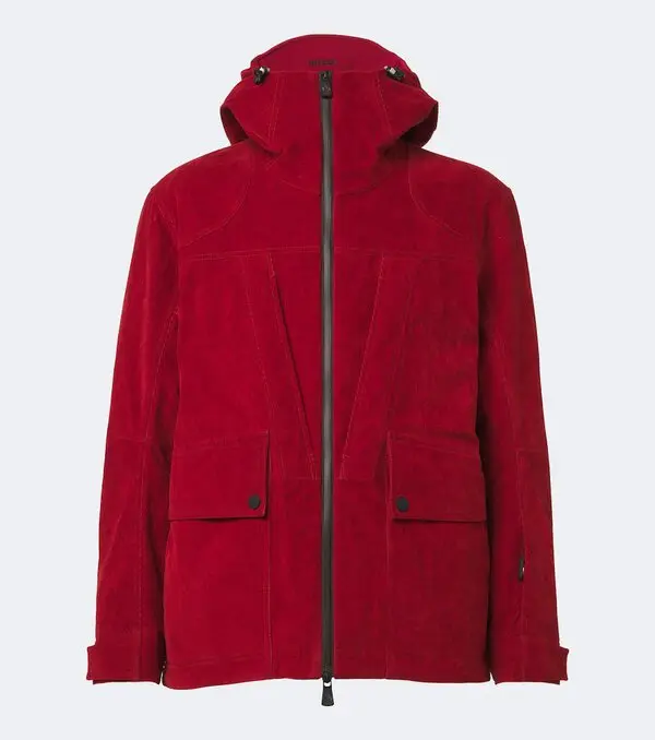 Moncler Airolo Cotton Corduroy Ski Jacket - Red