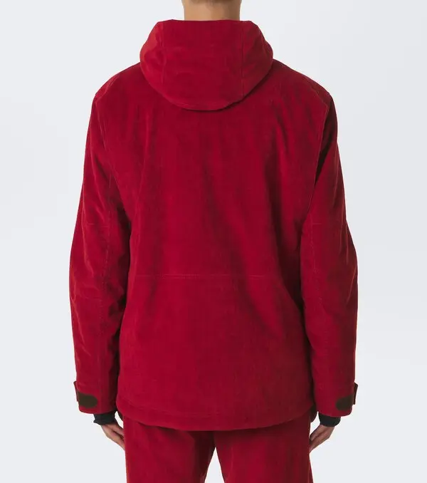 Moncler Airolo Cotton Corduroy Ski Jacket - Red