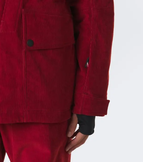 Moncler Airolo Cotton Corduroy Ski Jacket - Red
