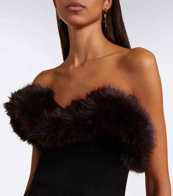 David Koma Strapless Bustier Minidress - Black
