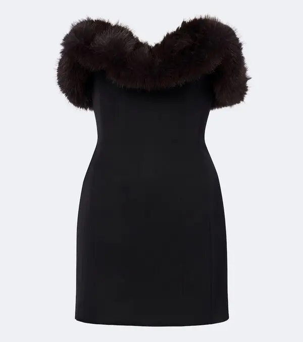 David Koma Strapless Bustier Minidress - Black