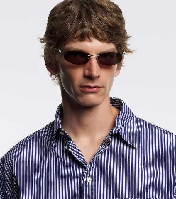 Balenciaga Nano D-frame Oval Sunglasses