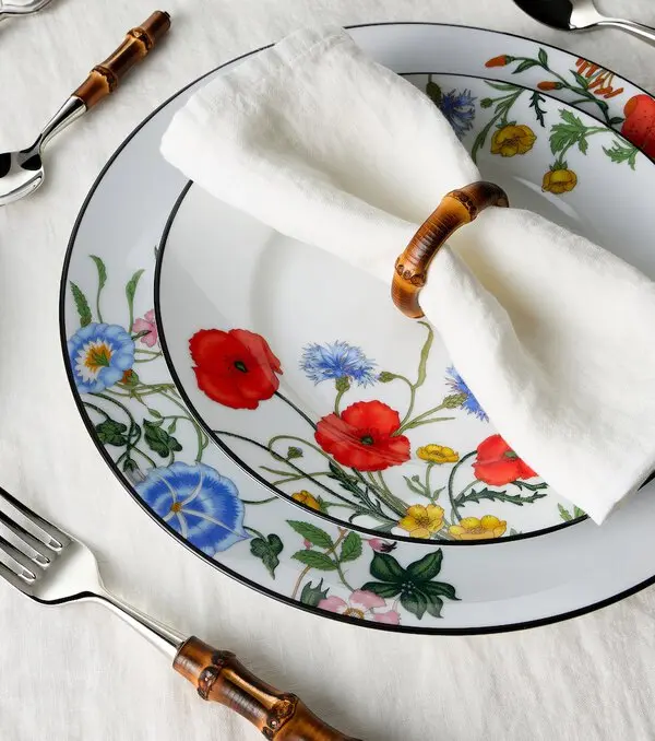 Gucci Flora Set Of 2 Porcelain Dessert Plates