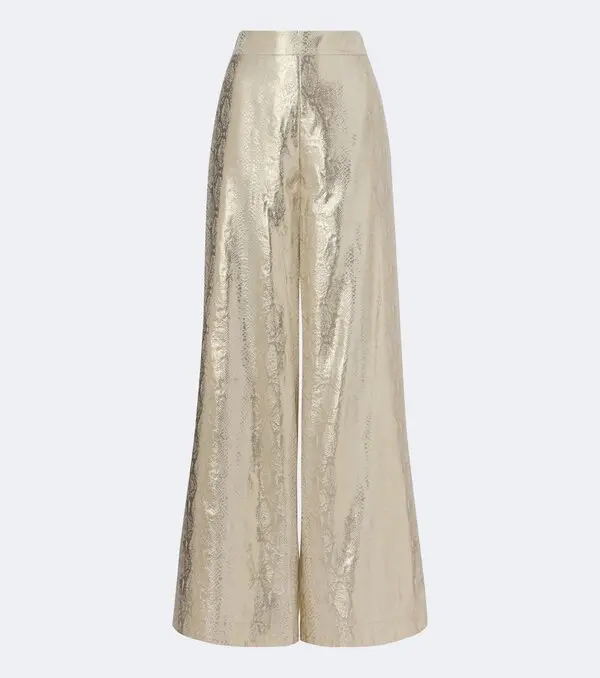 JOSEPH Selene Silk-blend Lamé Wide-leg Pants