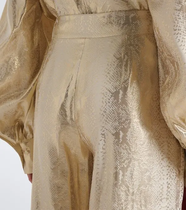 JOSEPH Selene Silk-blend Lamé Wide-leg Pants