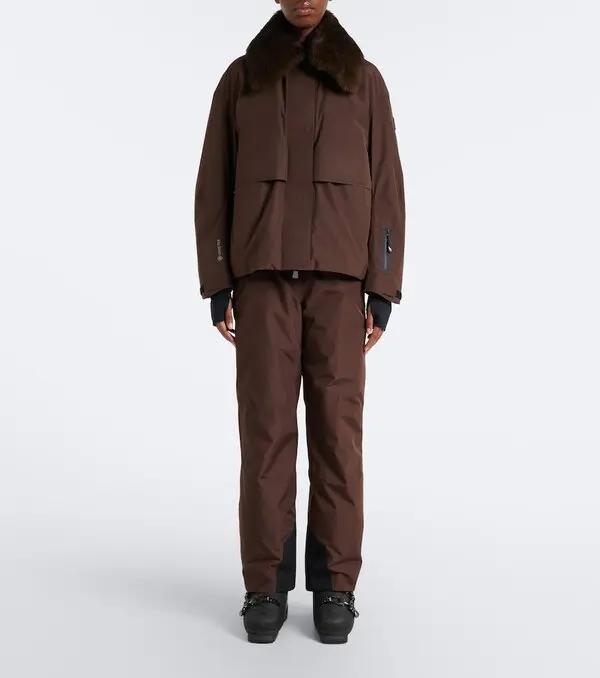 Moncler Shearling-trimmed Down Ski Jacket