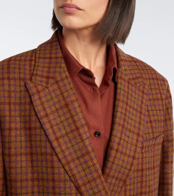BLAZÉ MILANO Nightbreak Checked Virgin Wool Blazer
