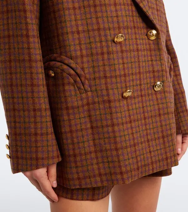 BLAZÉ MILANO Nightbreak Checked Virgin Wool Blazer
