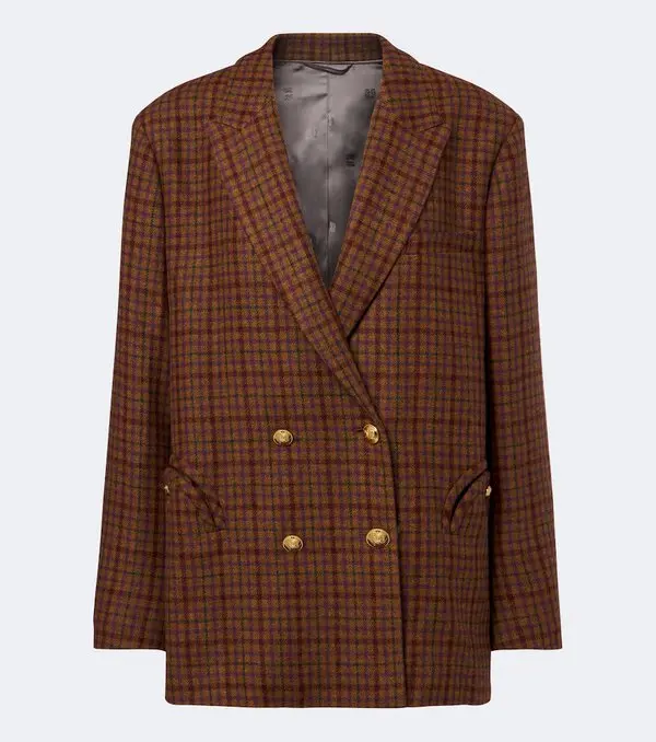 BLAZÉ MILANO Nightbreak Checked Virgin Wool Blazer - Multicoloured