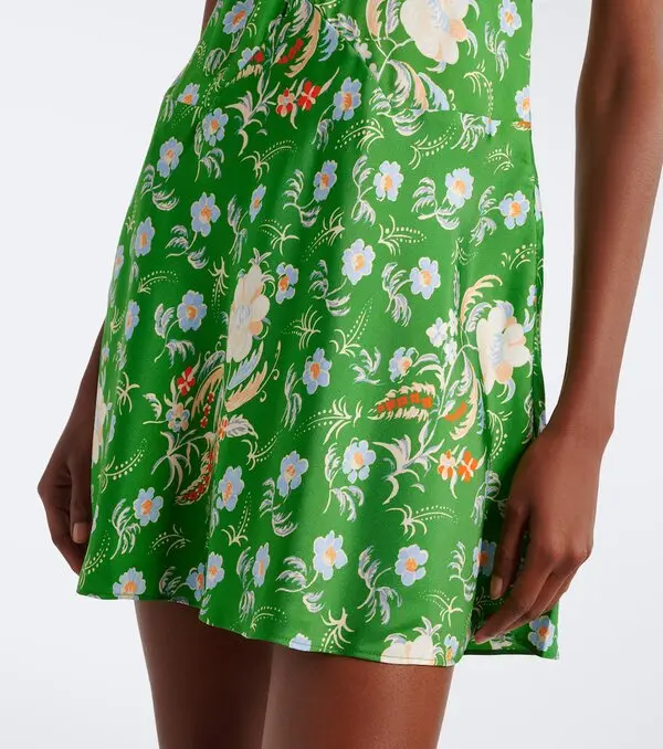 DÔEN Mazarin Floral-appliqué Silk-blend Minidress