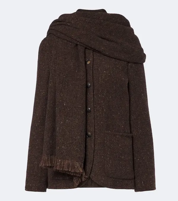 Ralph Lauren Alira Wool And Cashmere-blend Tweed Jacket - Brown