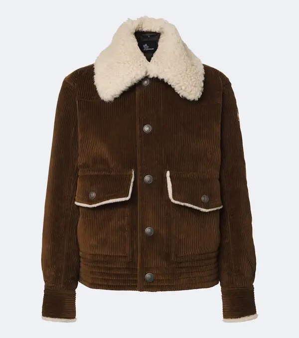 Moncler Shearling-trimmed Corduroy Down Jacket