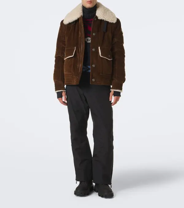 Moncler Shearling-trimmed Corduroy Down Jacket