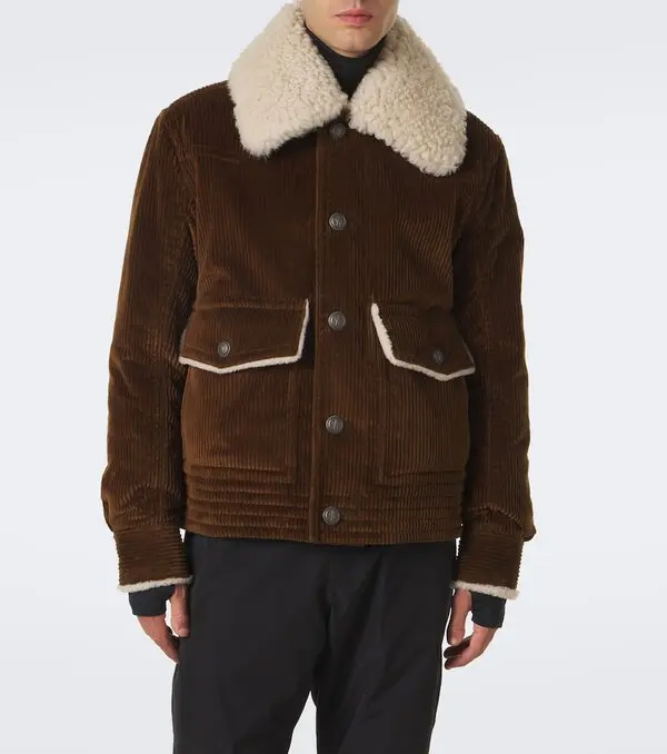 Moncler Shearling-trimmed Corduroy Down Jacket
