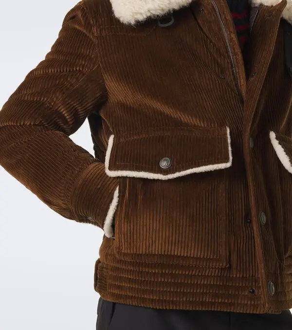 Moncler Shearling-trimmed Corduroy Down Jacket