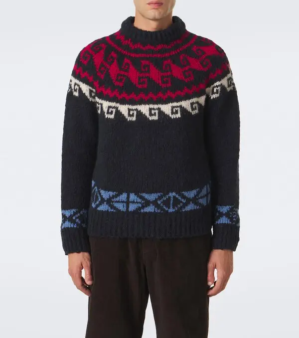Moncler Fair Isle Wool And Alpaca-blend Sweater