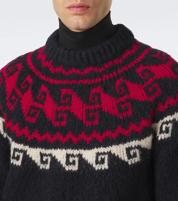 Moncler Fair Isle Wool And Alpaca-blend Sweater