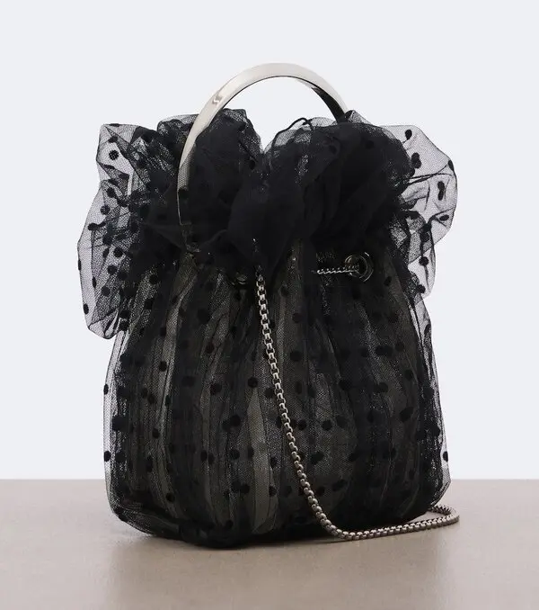 JIMMY CHOO Bon Bon Point D’esprit Bucket Bag