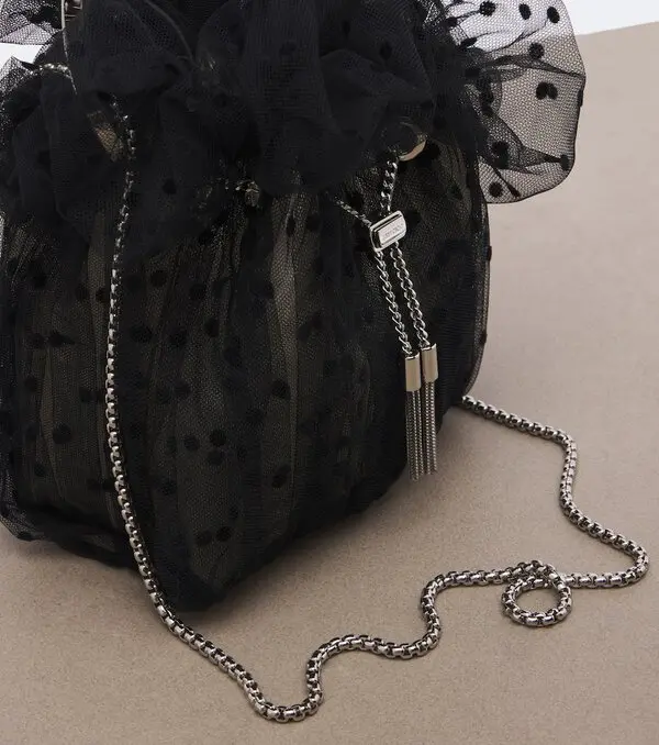 JIMMY CHOO Bon Bon Point D’esprit Bucket Bag