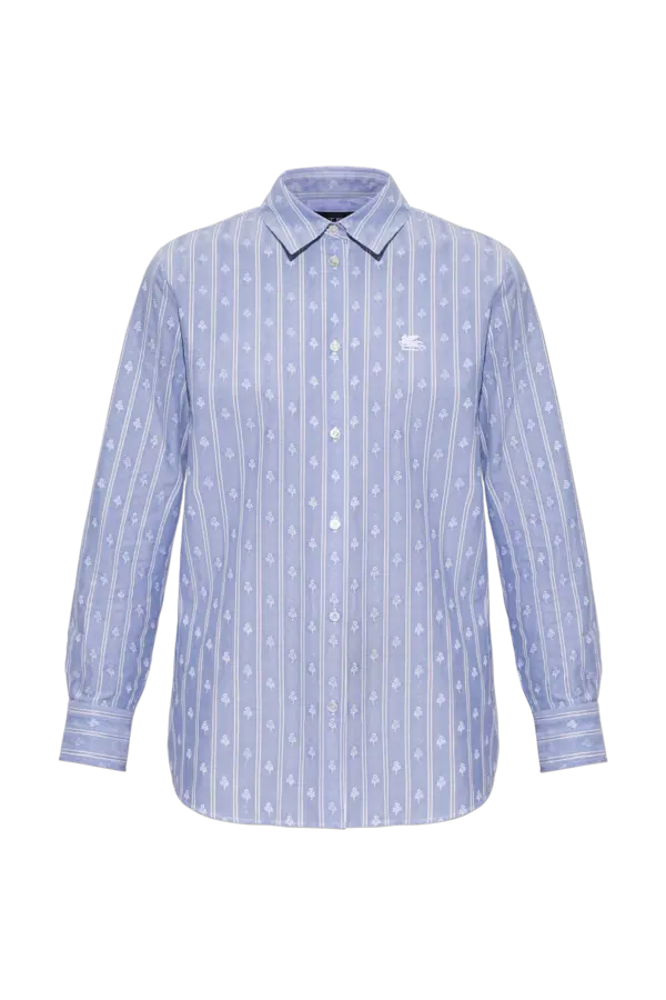 Etro Striped Cotton Shirt - Blue