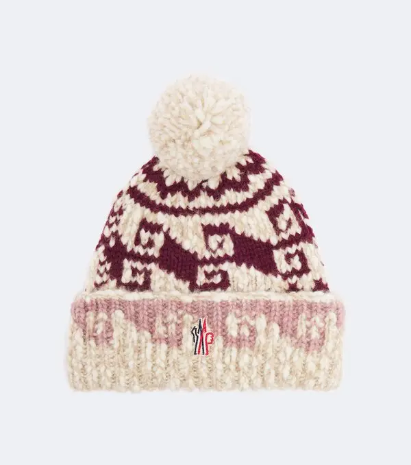Moncler Jacquard Wool And Alpaca-blend Beanie - Multicoloured