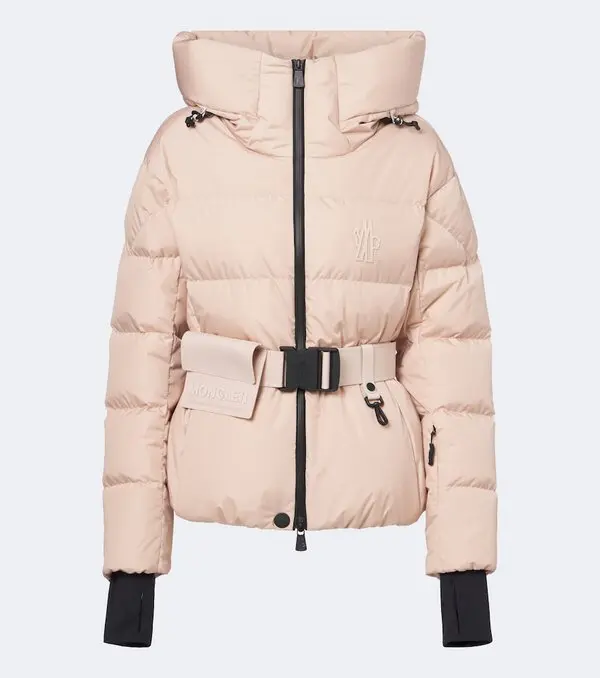 Moncler Bouquetin Belted Hooded Down Ski Jacket