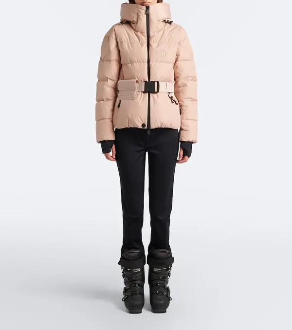 Moncler Bouquetin Belted Hooded Down Ski Jacket