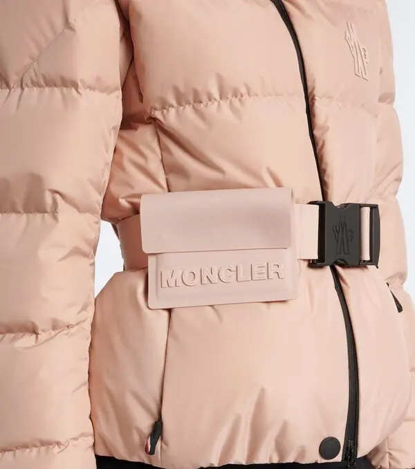 Moncler Bouquetin Belted Hooded Down Ski Jacket