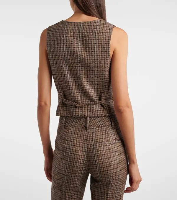 Gabriela Hearst Coleridge Houndstooth Wool And Silk Vest