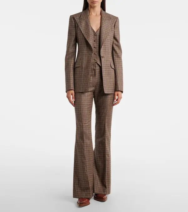Gabriela Hearst Coleridge Houndstooth Wool And Silk Vest