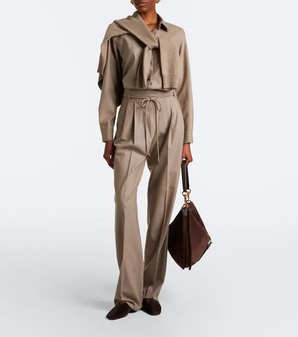 Max Mara Leather And Suede Slip-on Shoes