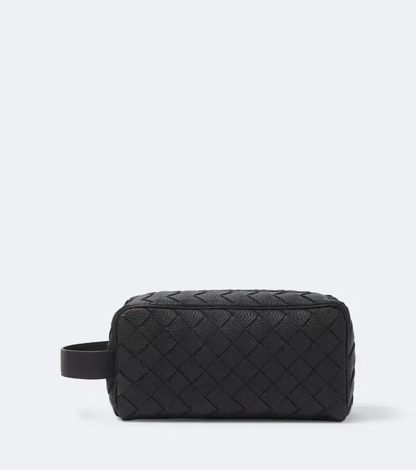 Bottega Veneta Intrecciato Leather Toiletry Bag - Black