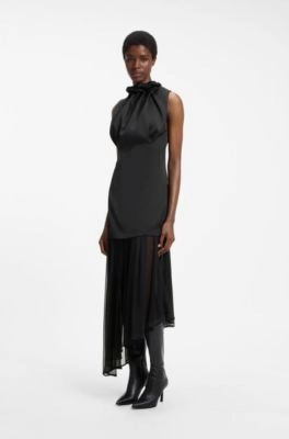 Hugo X Entire Studios Satin And Chiffon Dress