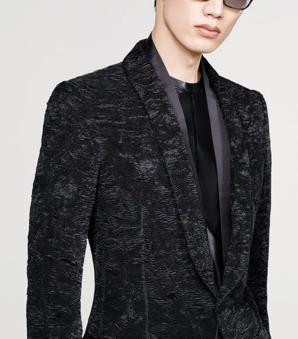 TOM FORD Silk Plissé Colbert Blazer