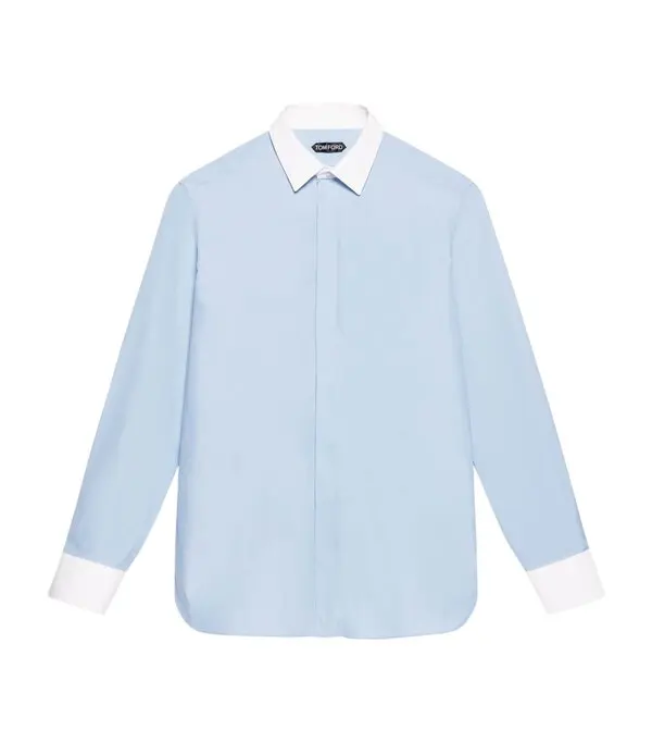 TOM FORD Cotton Contrast-trim Shirt