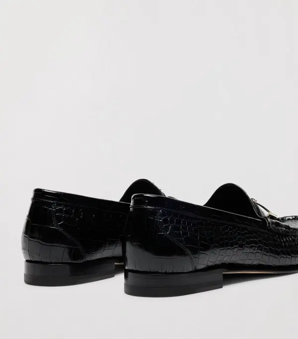 TOM FORD Calf Leather Croc-embossed Oscar Loafers
