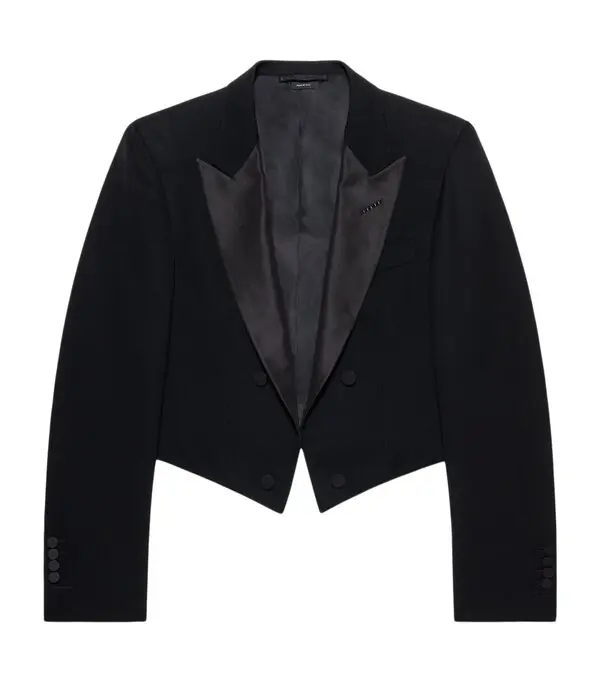 TOM FORD Virgin-wool Cropped Evening Jacket - Black