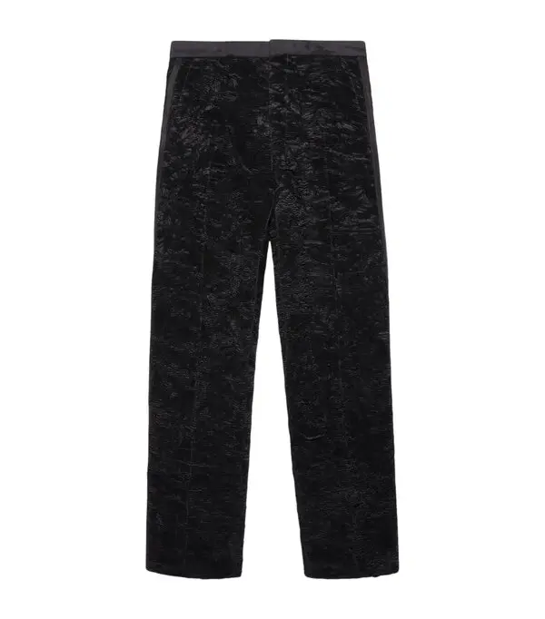 TOM FORD Silk Plissé Straight Trousers - Black