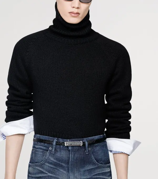 TOM FORD Leather Croc-embossed Belt